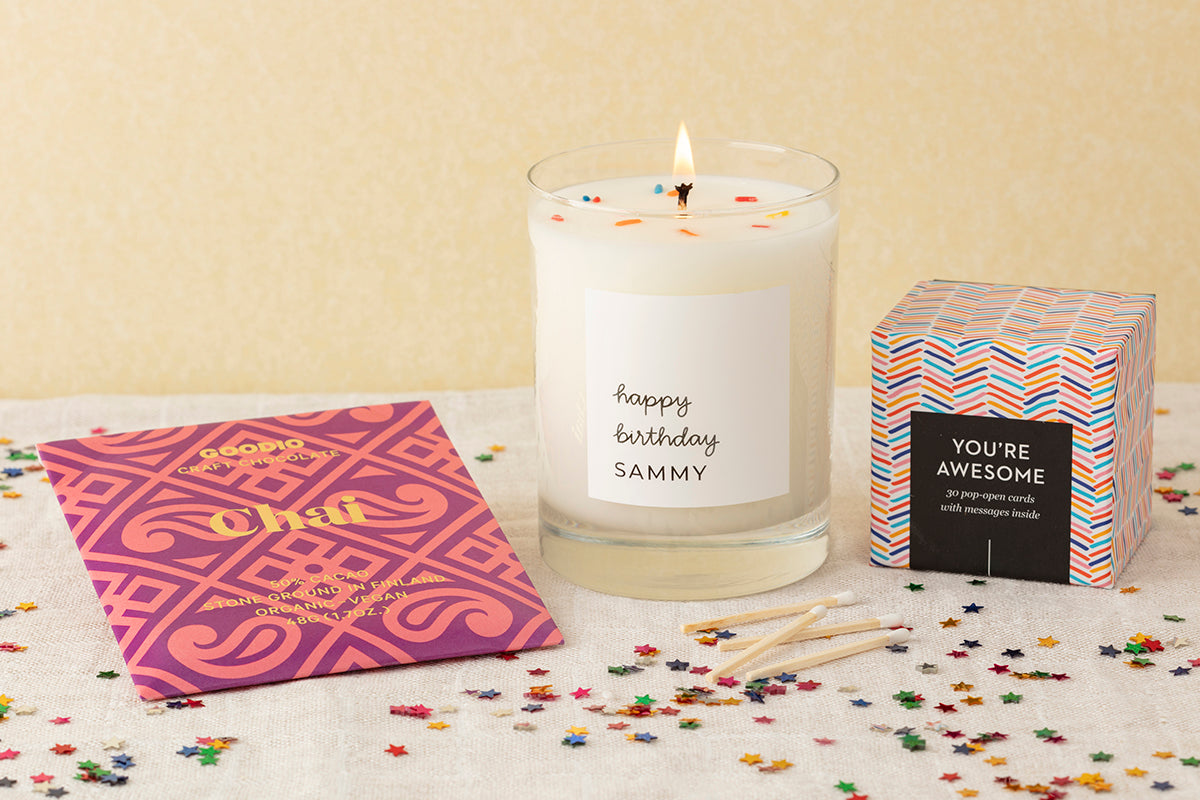 Personalized Birthday Celebration Gift Set I Gourmet I Soy Coco Wax ...