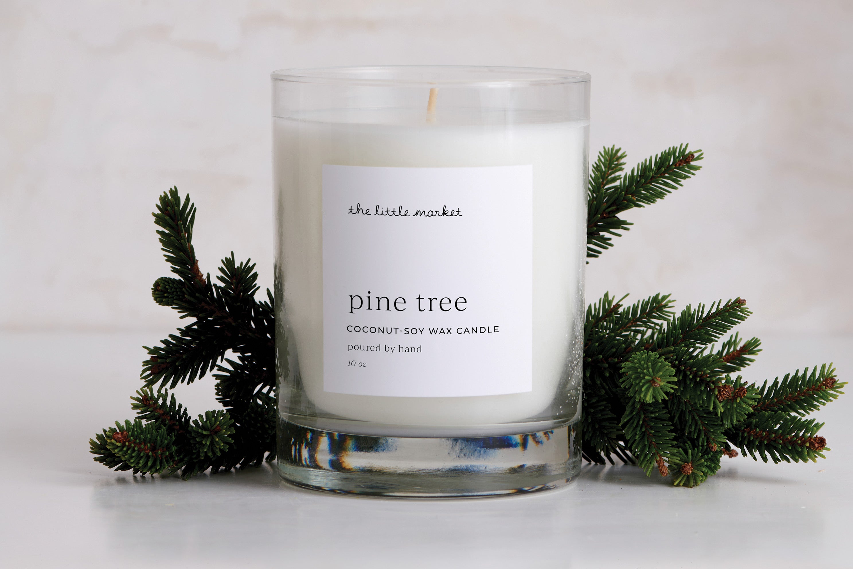 The Little Market I Pine Tree Handmade Scented Candle I Soy Coco Wax ...