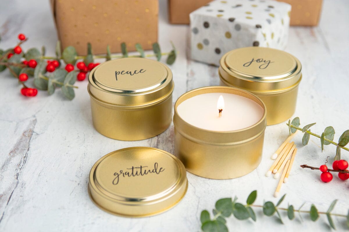 Celebration Candles, Soy Travel Tin Candles | Prosperity Candle