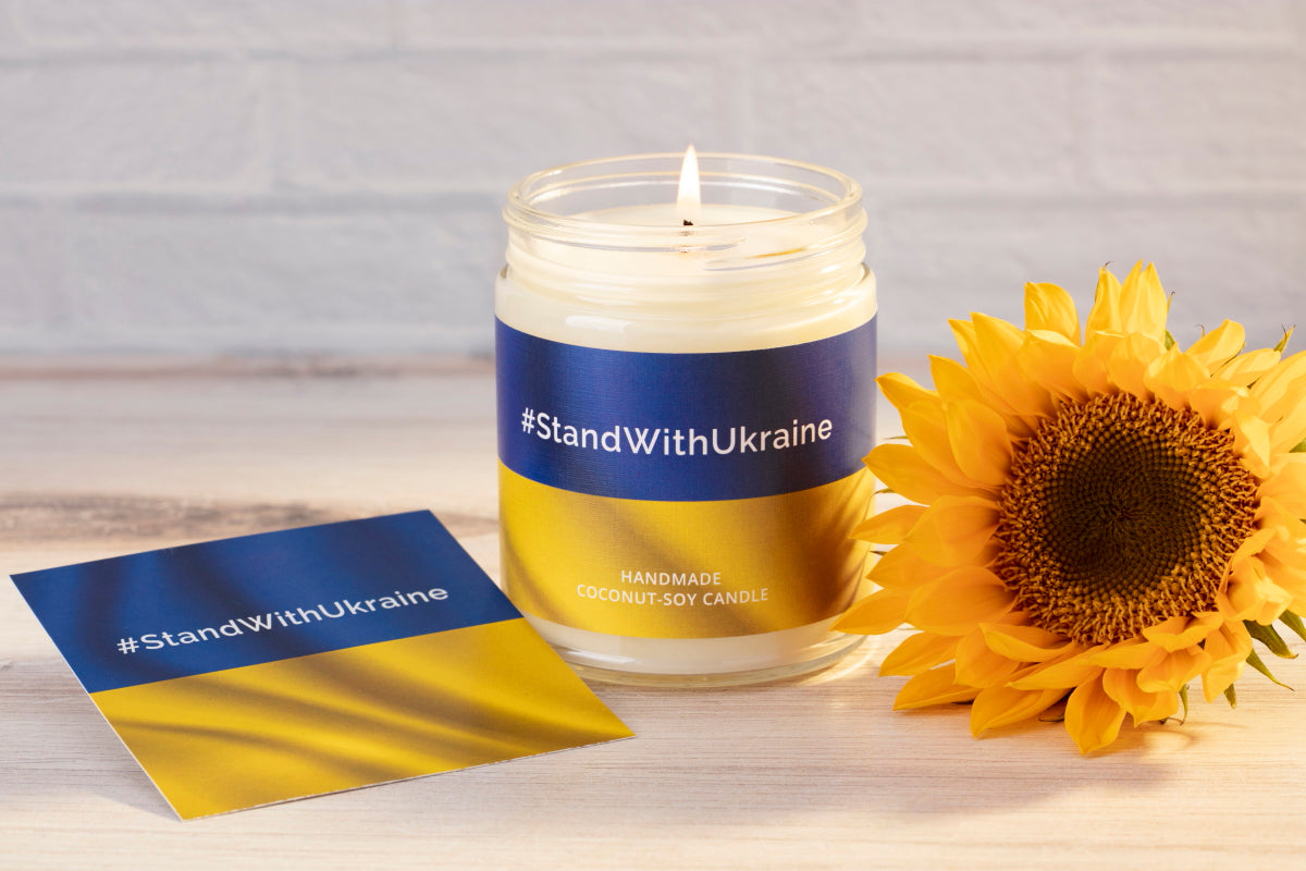 Stand With Ukraine Candle - Gifts To Support Ukraine | Prosperity Candle