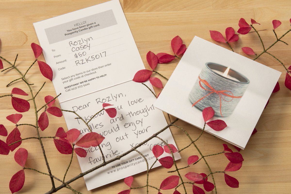 Unique Gift Cards For Fair Trade Gifts | Prosperity Candle